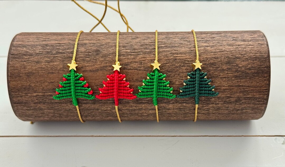 Macramé Christmas Tree Bracelet-tree Shape Bracelet-nylon Cord Bracelet ...