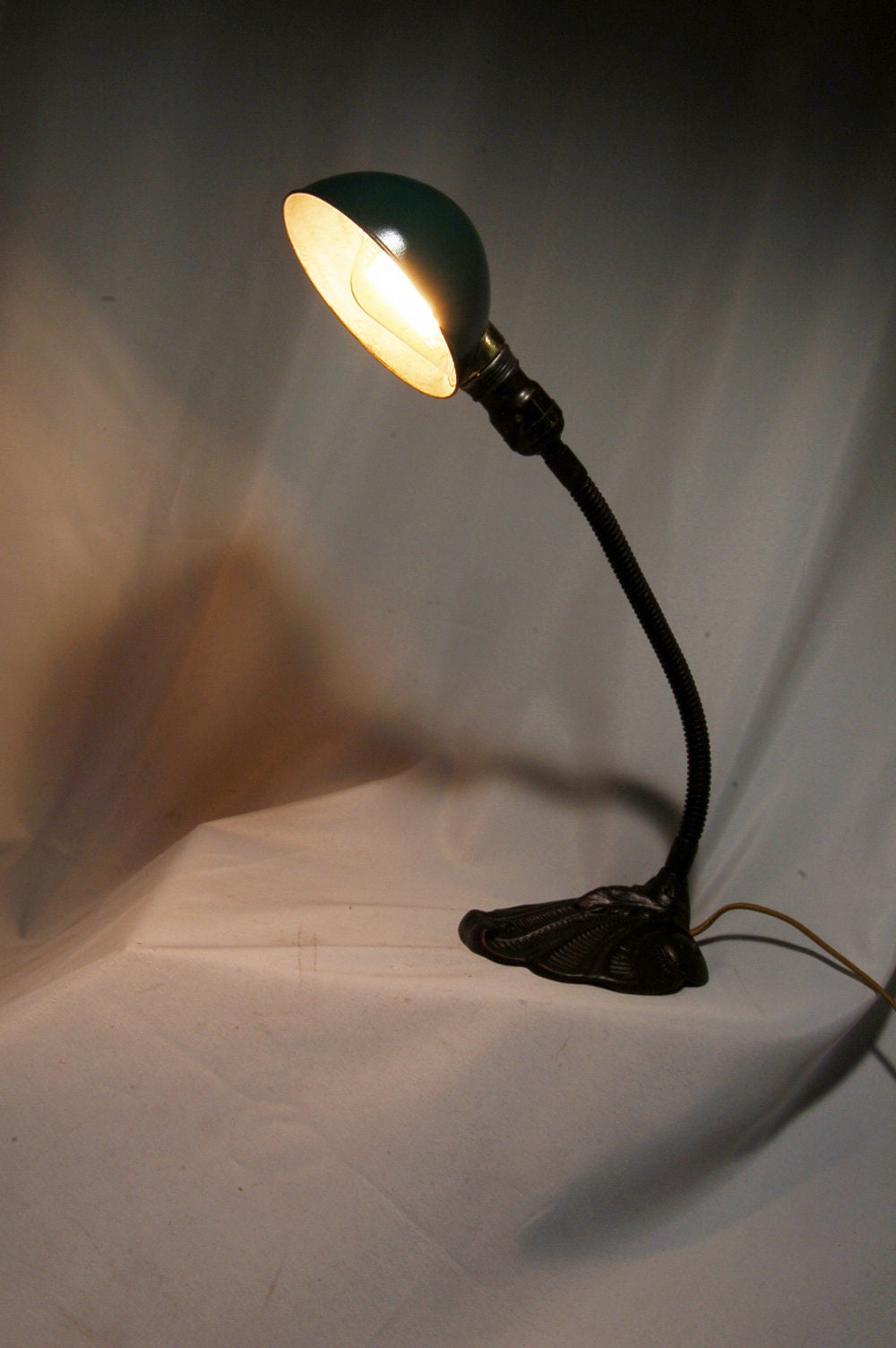 Antique Peerless Goose Neck Desk Lamp. - Etsy