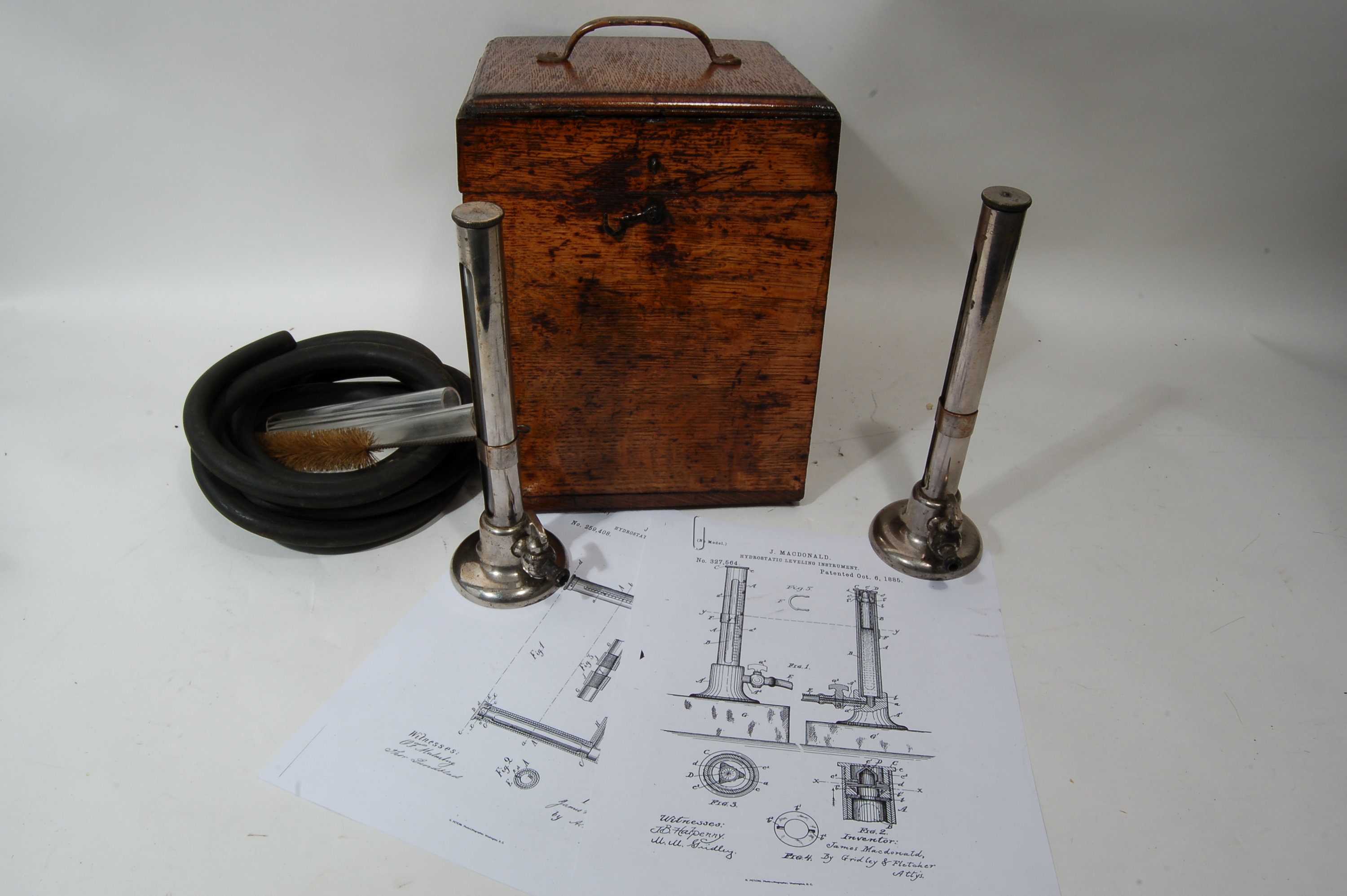 Antique Hydrostatic Leveling Instrument ((water Level) RARE! “patented ...
