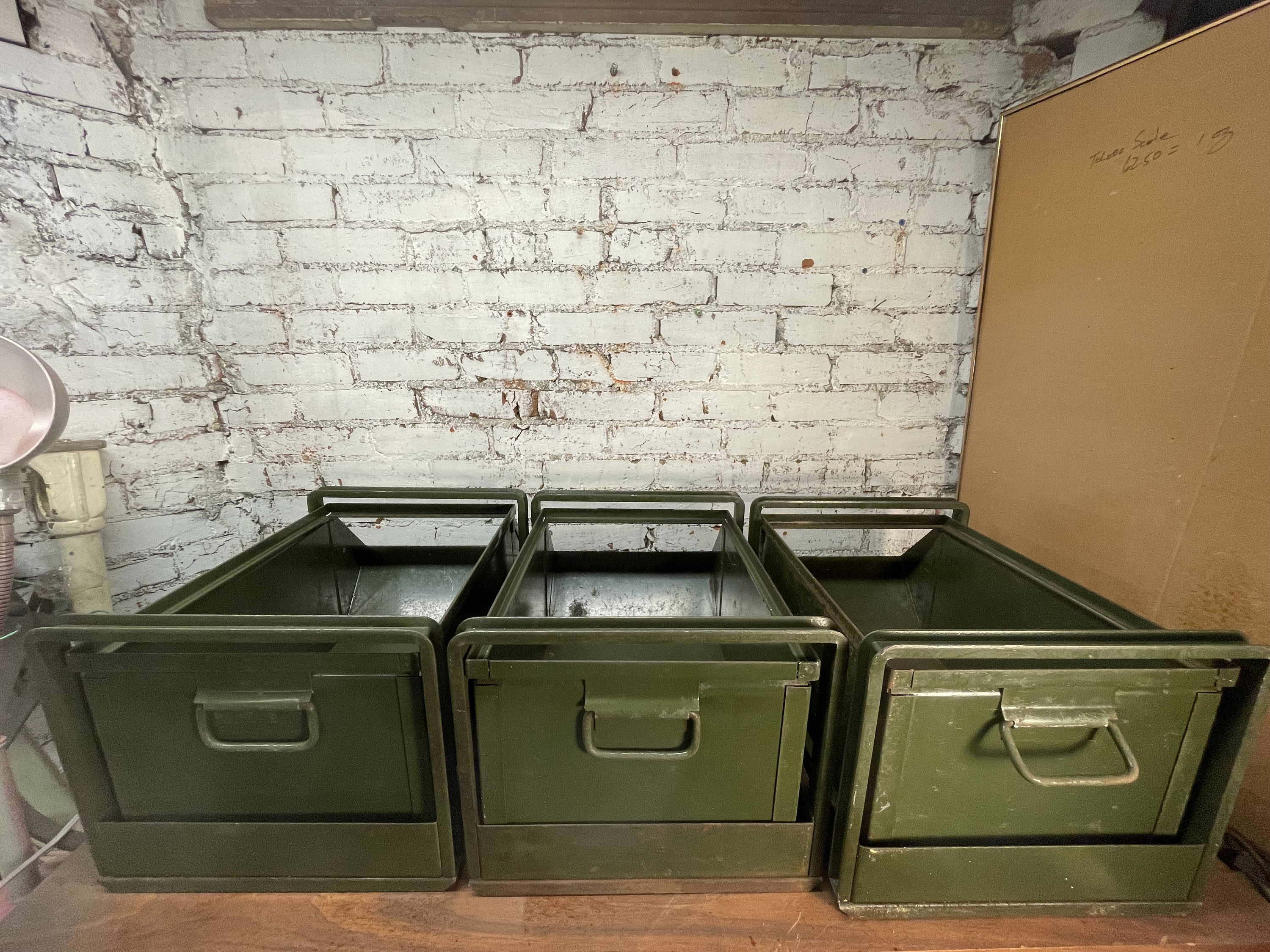 Rustic Metal Heavy Duty Industrial Stackable Metal Storage Bins ...