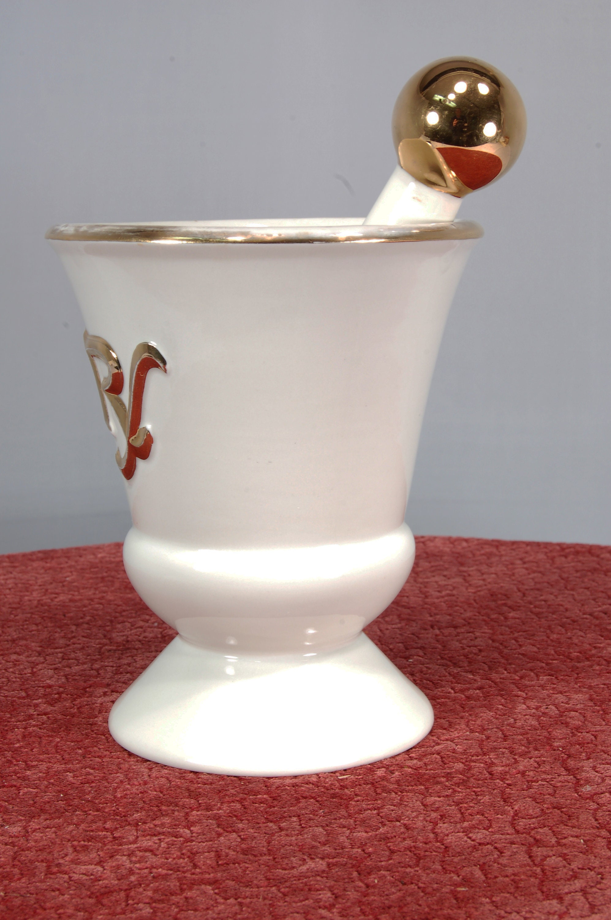 Vintage Large Ceramic RX Mortar & Pestle - Etsy