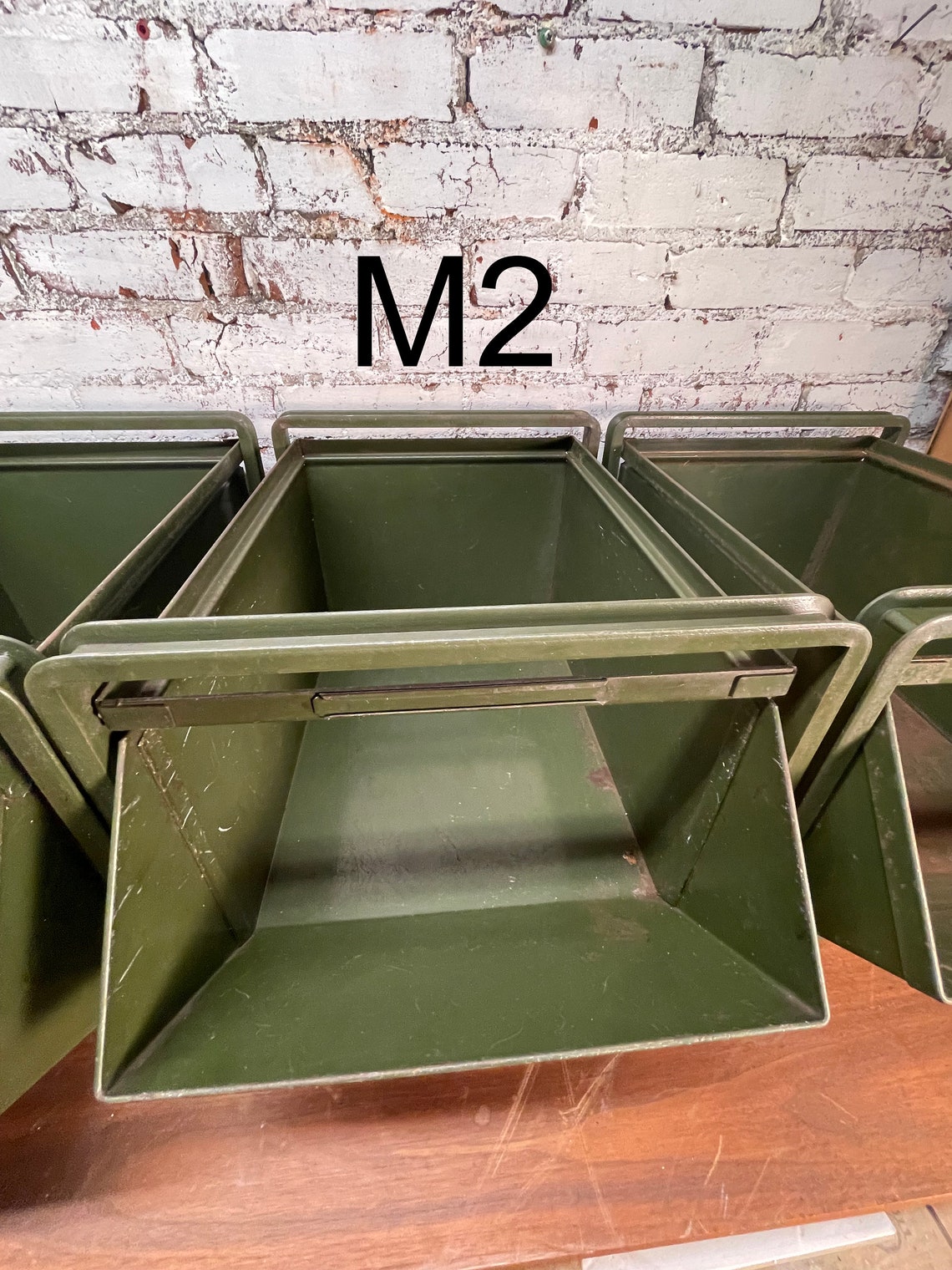 Rustic Metal Heavy Duty Industrial Stackable Metal Storage Bins ...