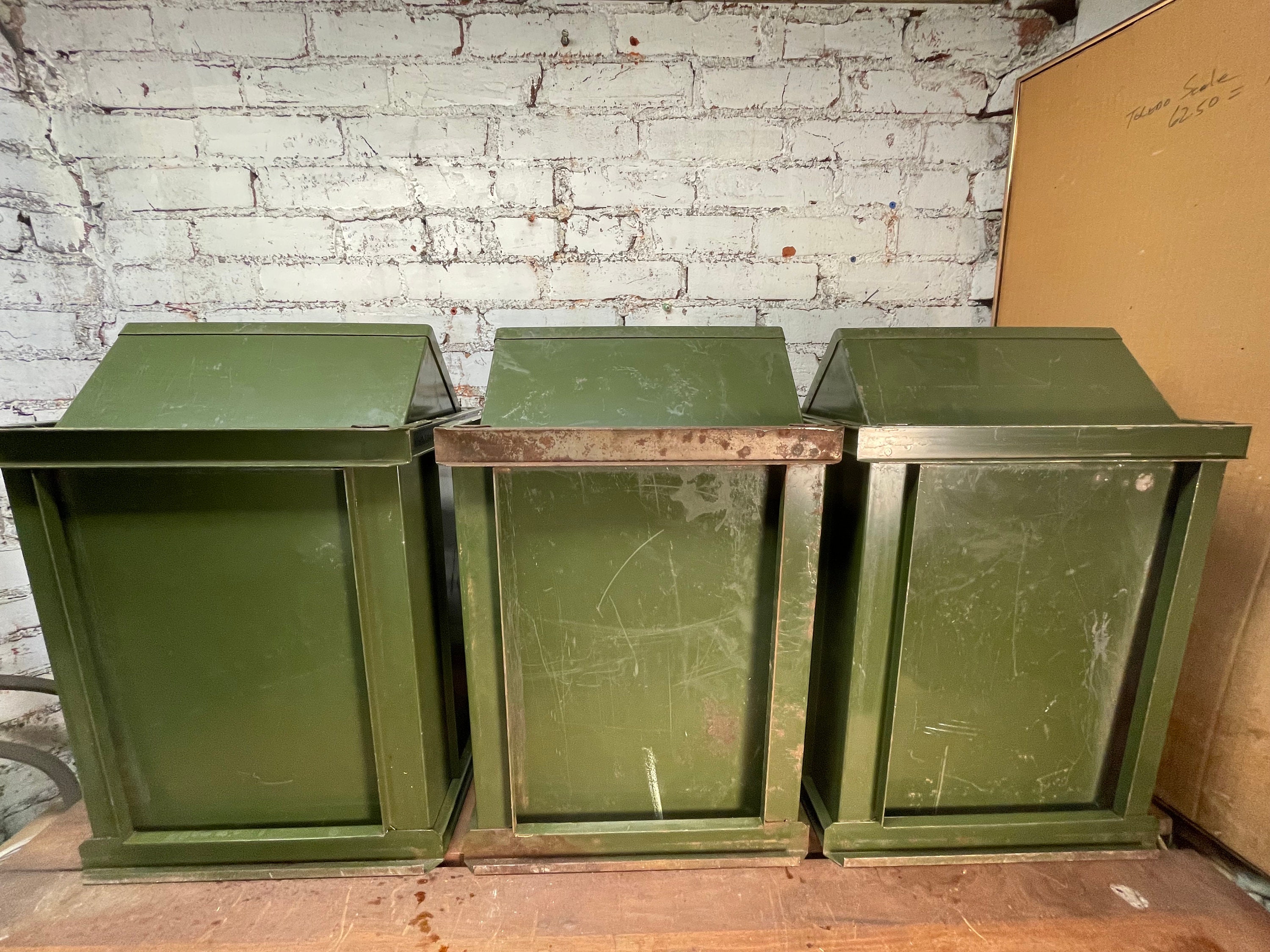 Rustic Metal Heavy Duty Industrial Stackable Metal Storage Bins ...