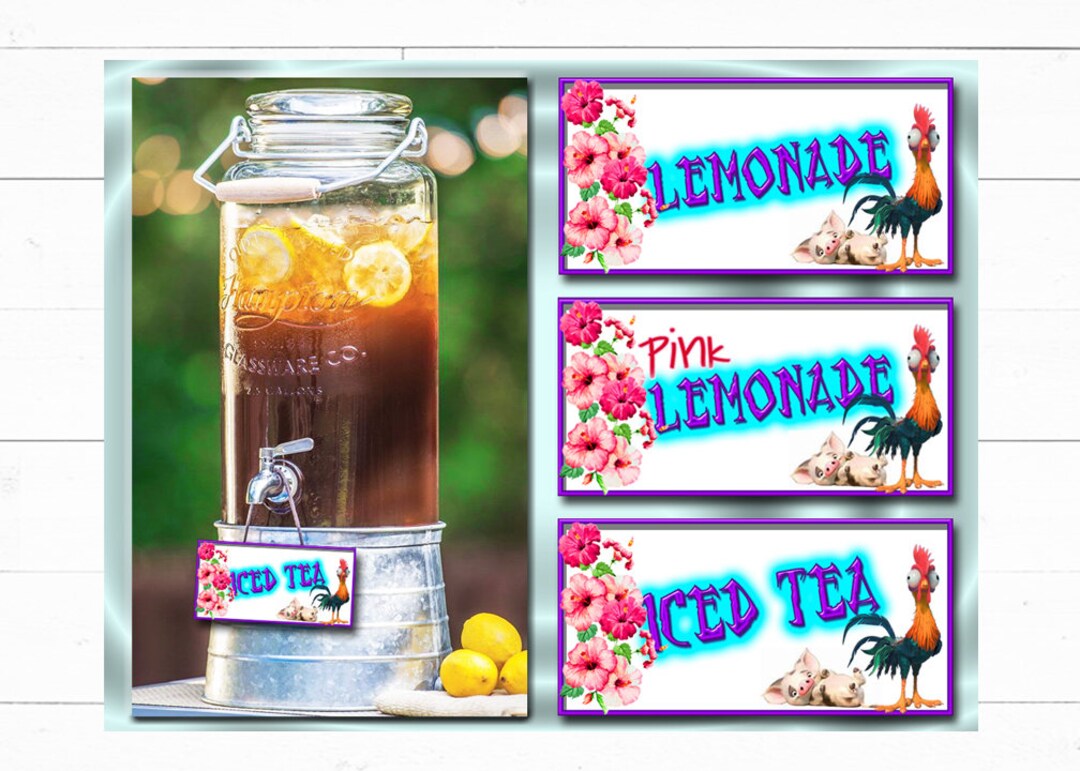 Moana Drink Labels | Moana Party Decorations Printable | Moana Birthday ...