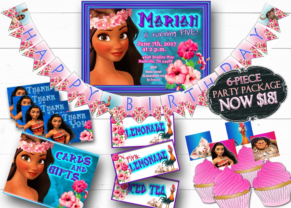 Moana Drink Labels Moana Party Decorations Printable Moana - Etsy