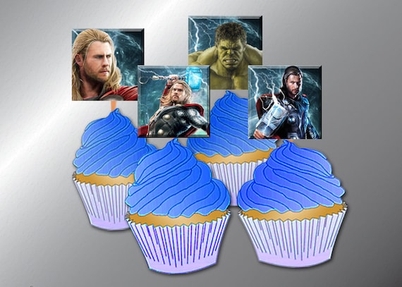 Thor Cupcake Toppers Printables Thor Party Decorations | Etsy UK