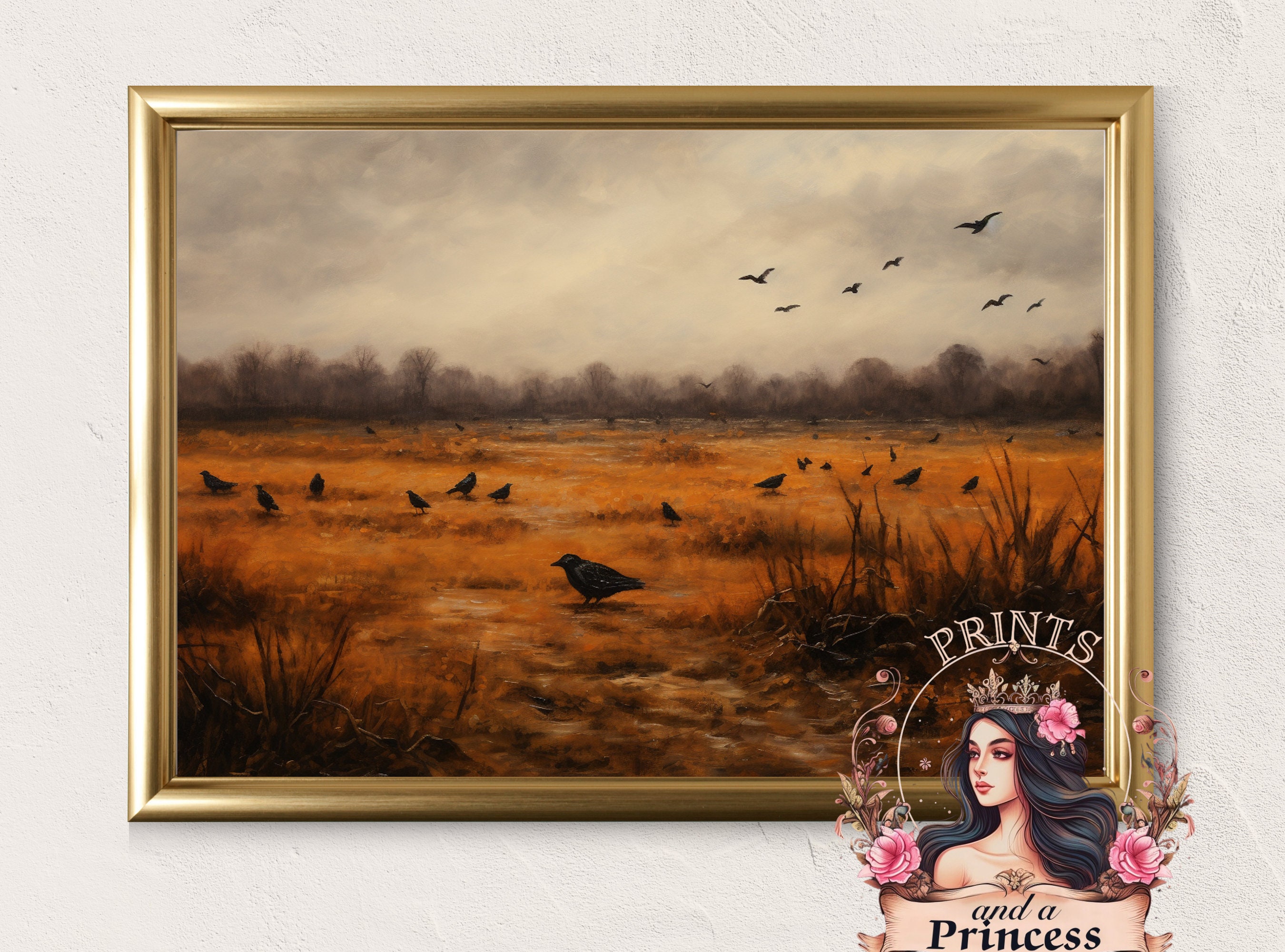 Raven Art | Halloween Art Print | Printable Wall Art for Halloween ...