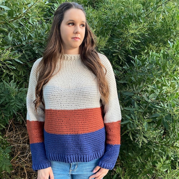 Color Block Sweater - Etsy