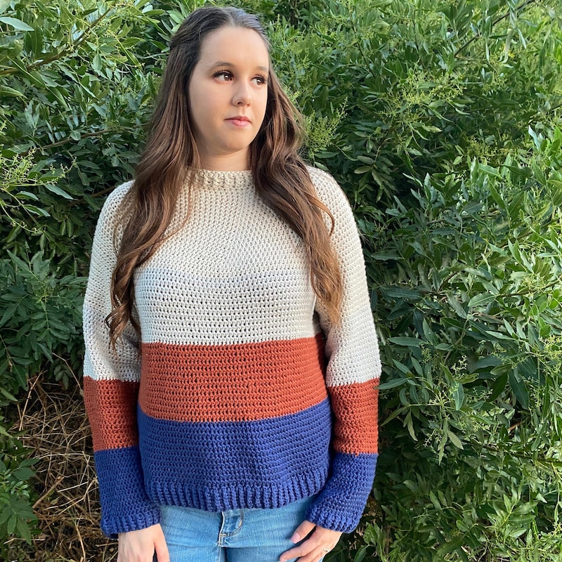 Color Block Sweater - Etsy