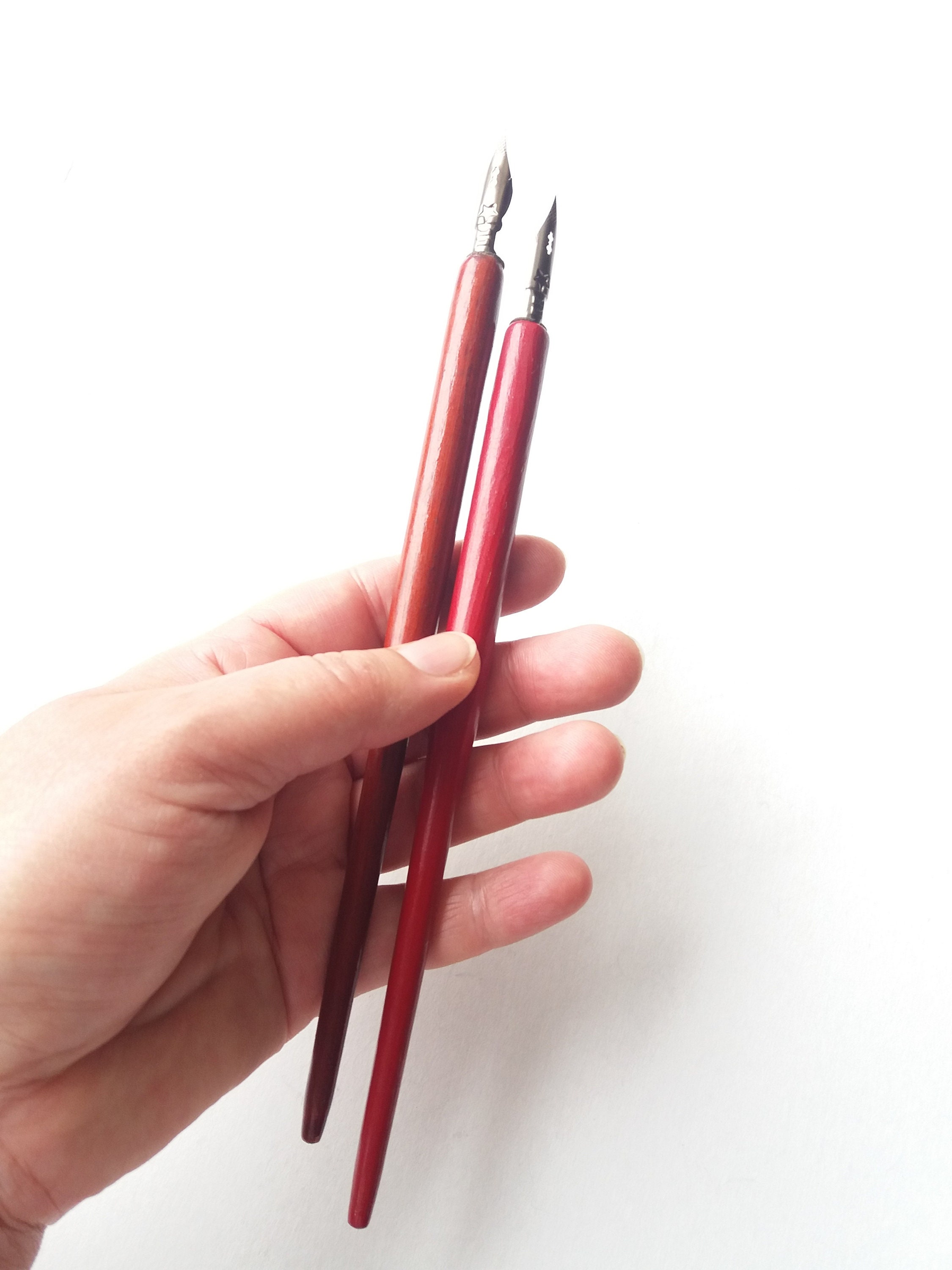 Lot of 2 Vtg/antique Calligraphy Ink Writing Pens With Wooden - Etsy