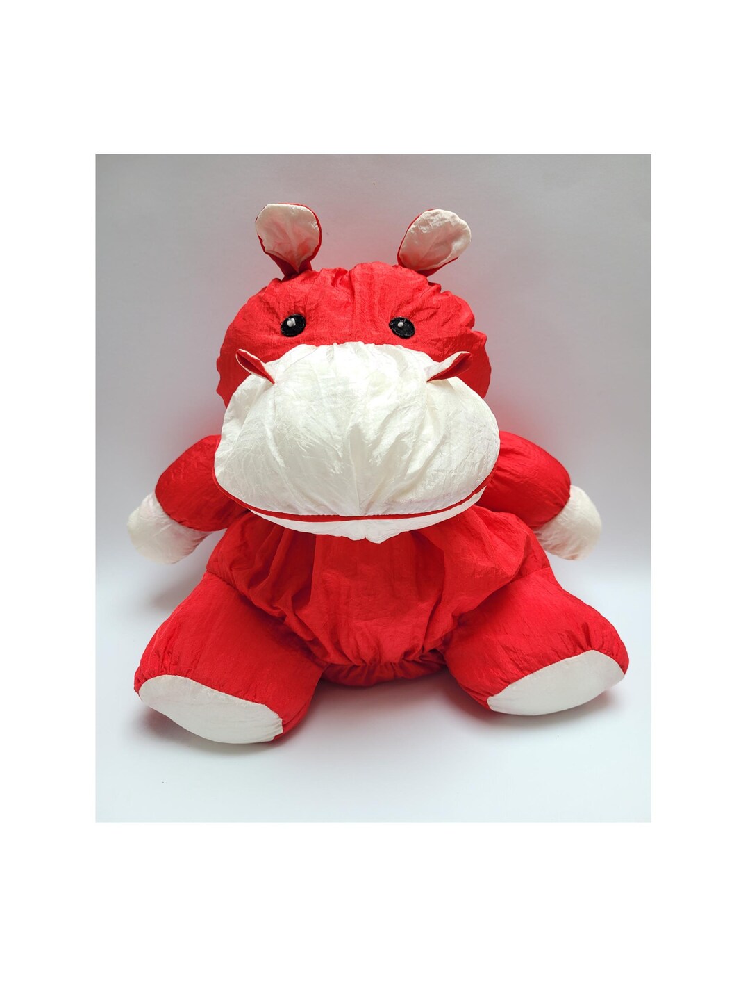 Vintage Puffalump Red Nylon Hippo Plush Stuffed Animal - Etsy