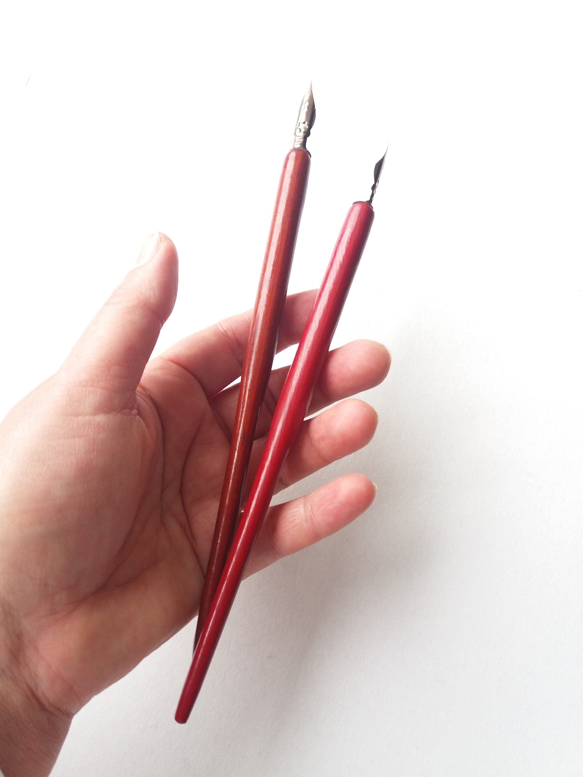 Lot of 2 VTG/Antique Calligraphy Ink Writing Pens with Wooden | Etsy