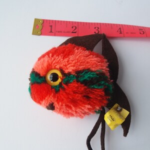 Vintage STEIFF Pom-pom Wool FISH Red-green With Button and Flag 7275/09 ...