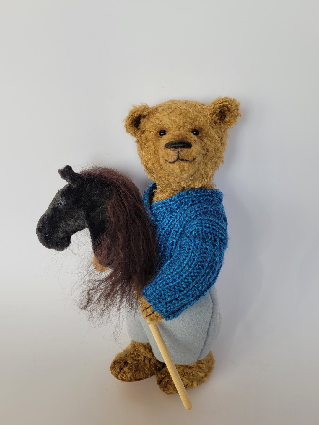 Artist Teddy Bear With Hobby Horse ,OOAK Home Office Decor, Bear in ...
