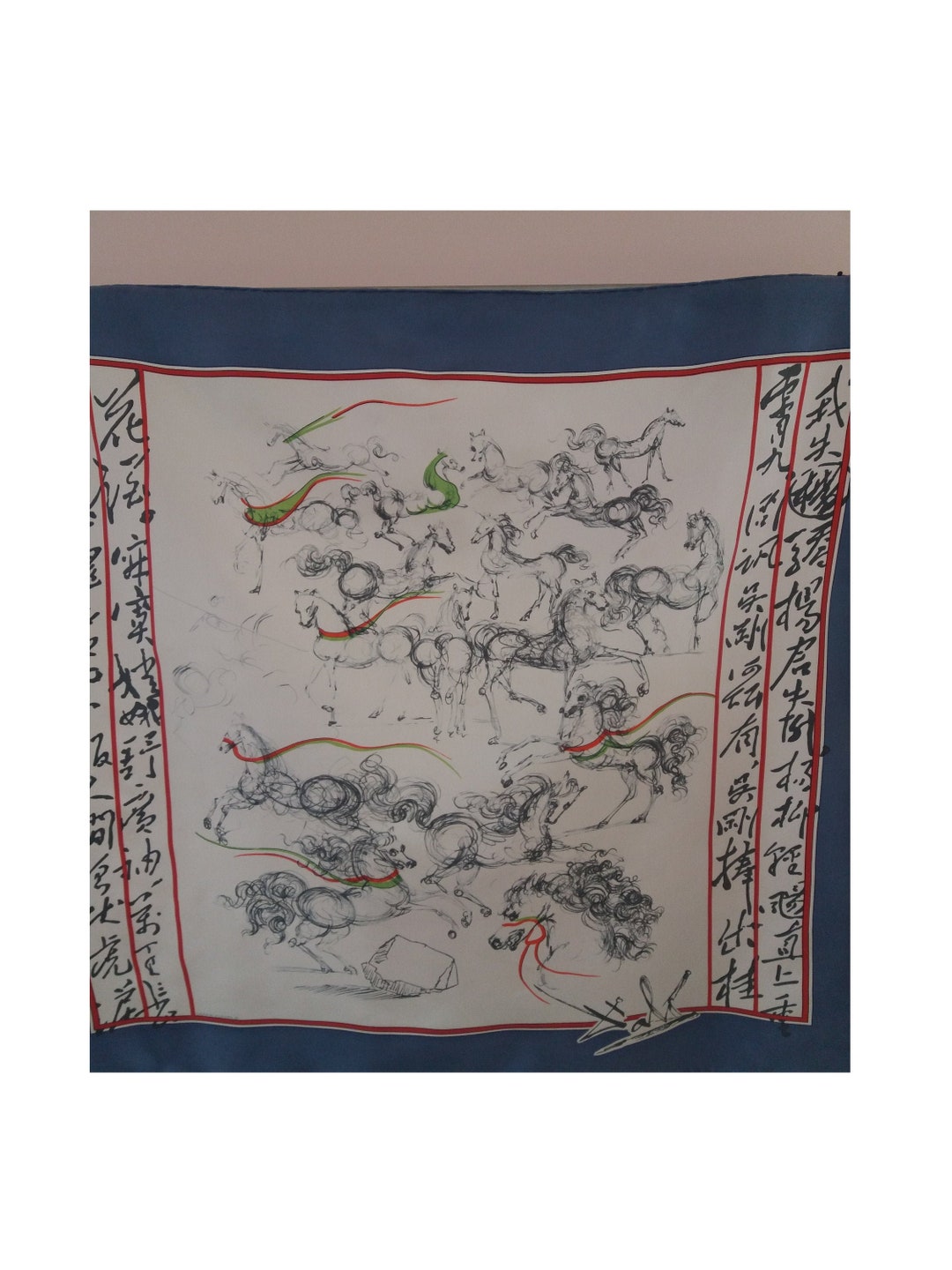 Salvador Dali Silk Scarf ,mao Zedong petite Horses Dali Etching ...