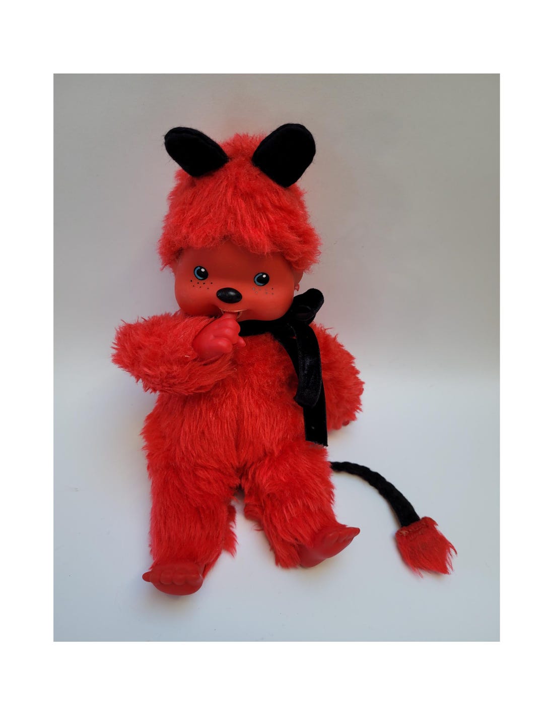 Vintage Red Kiki Monchhichi Devil Lucifer Plush Toy 11in,1970s ...