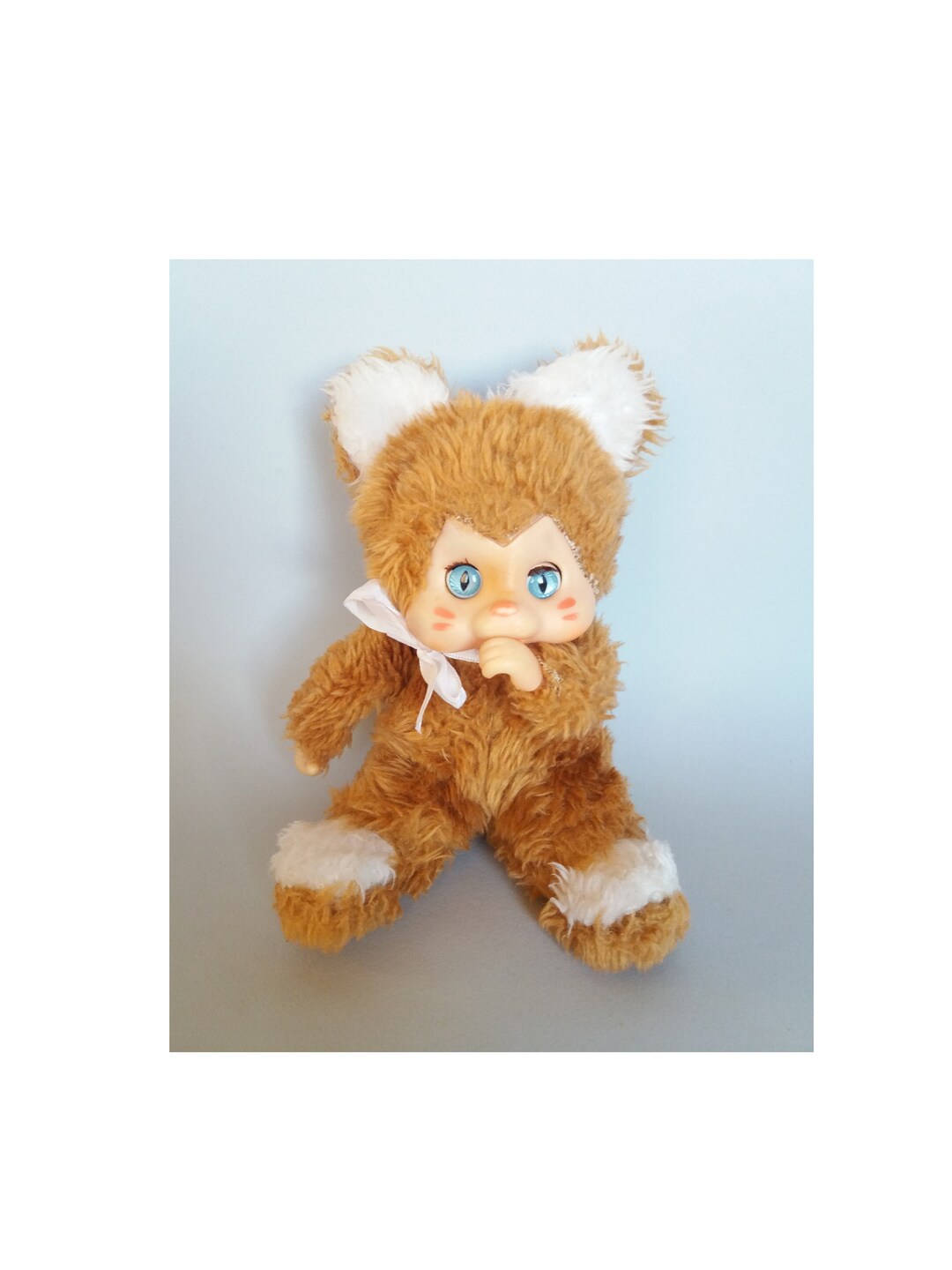Vintage Monchhichi Washino Nyami Cat Plush Toy 8,sleep Eyes, Very Rare ...