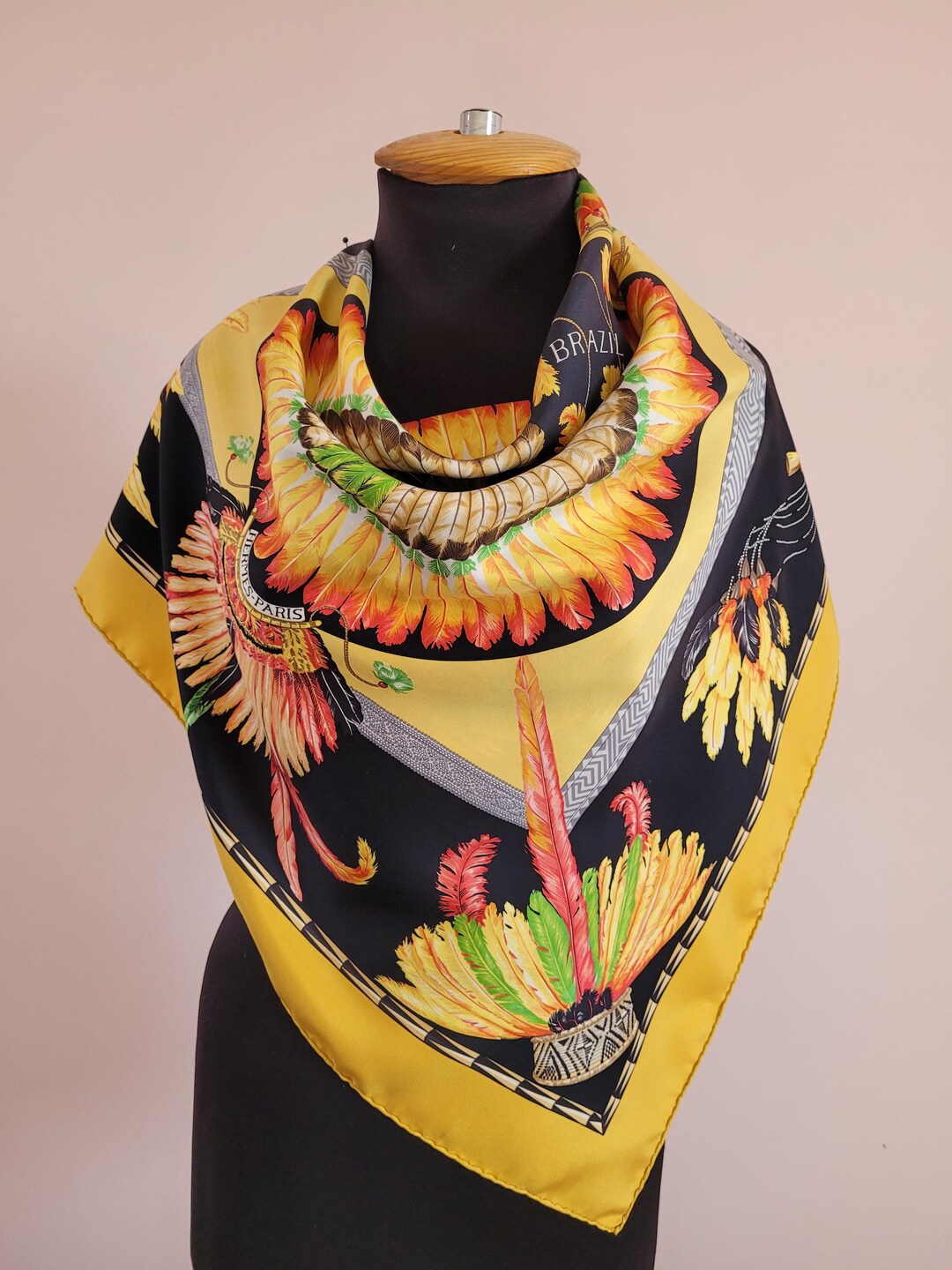 Vintage Hermes HERMÈS Brazil Silk Scarf Carré by Laurence Bourthoumieux ...