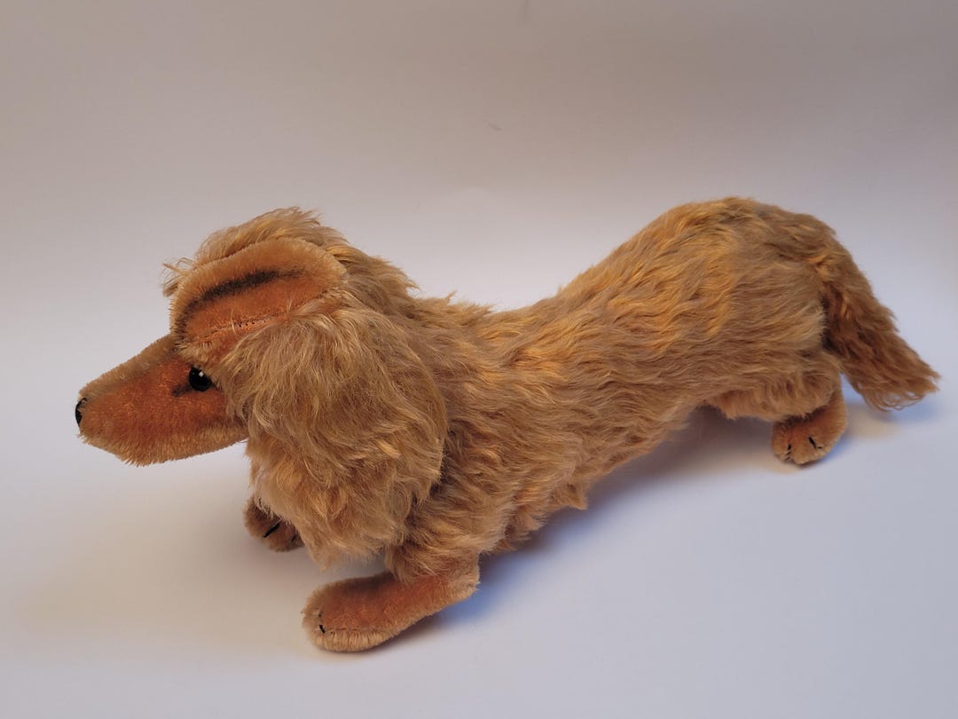Steiff Waldi Dachshund Dog Standing Mohair Plush 13in Long,wood Filled ...