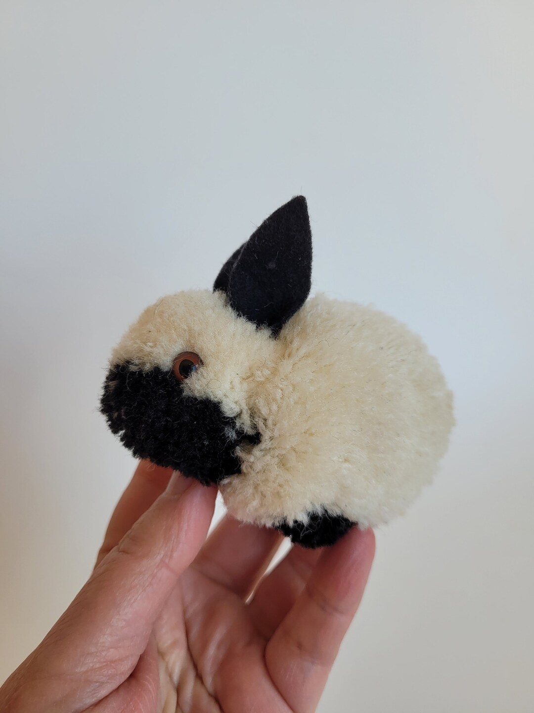 Vintage Steiff Pom Pom Bunny Rabbit black & Whiteno ID - Etsy
