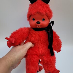 Vintage Red Kiki Monchhichi Devil Lucifer Plush Toy 11in,1970s ...
