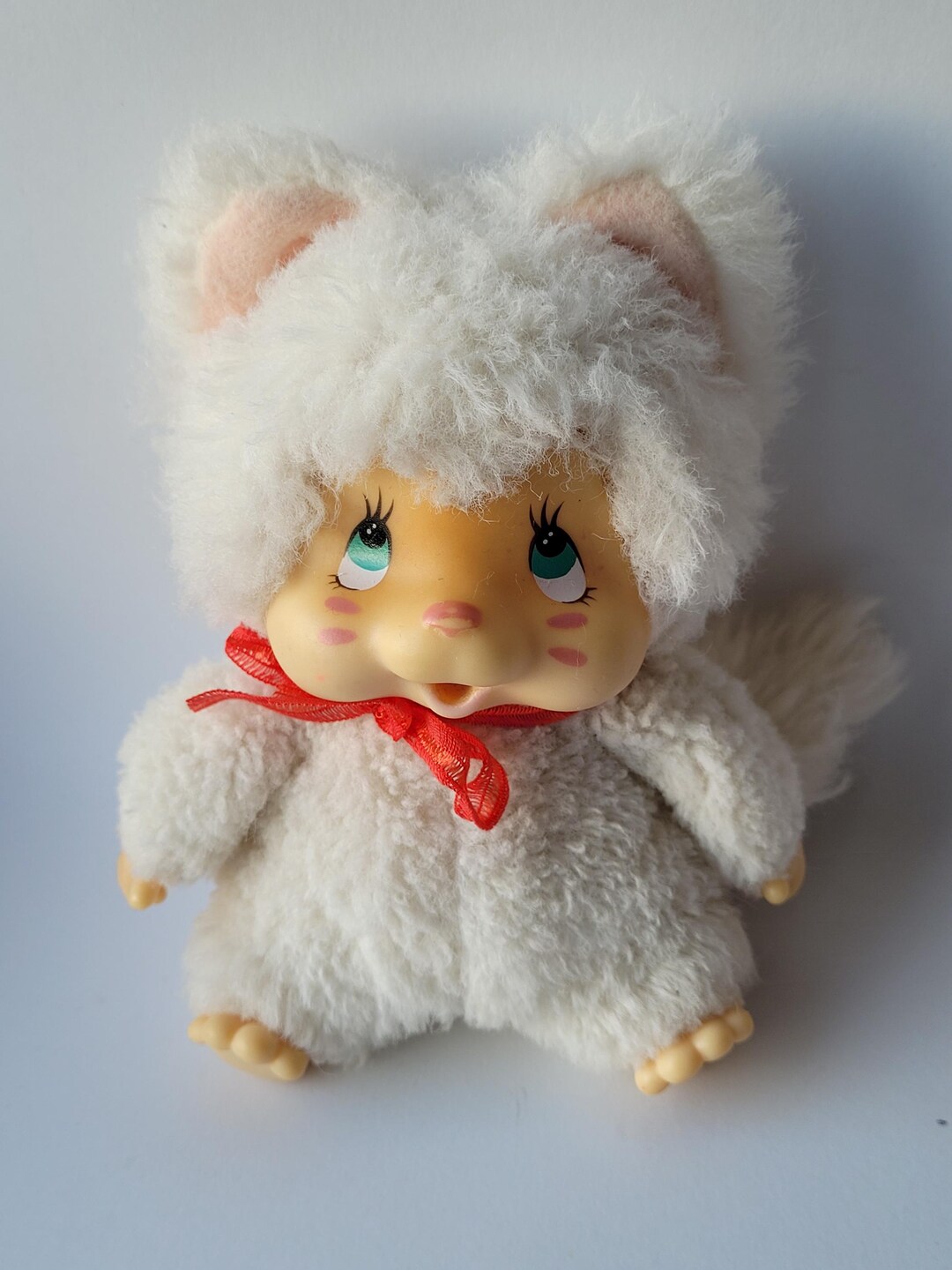 Vintage 1979 Nyamy Felina White Kitten Cat ,washino Monchichi Monchhichi Chicaboo With Label - Etsy