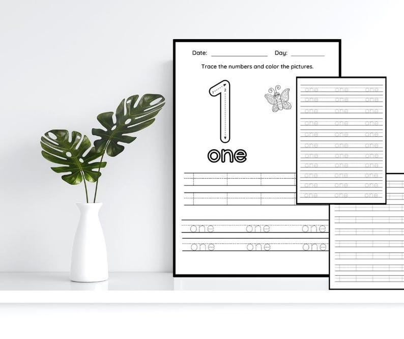 Number Tracing Worksheets | Preschool Math Printable | Handwriting ...