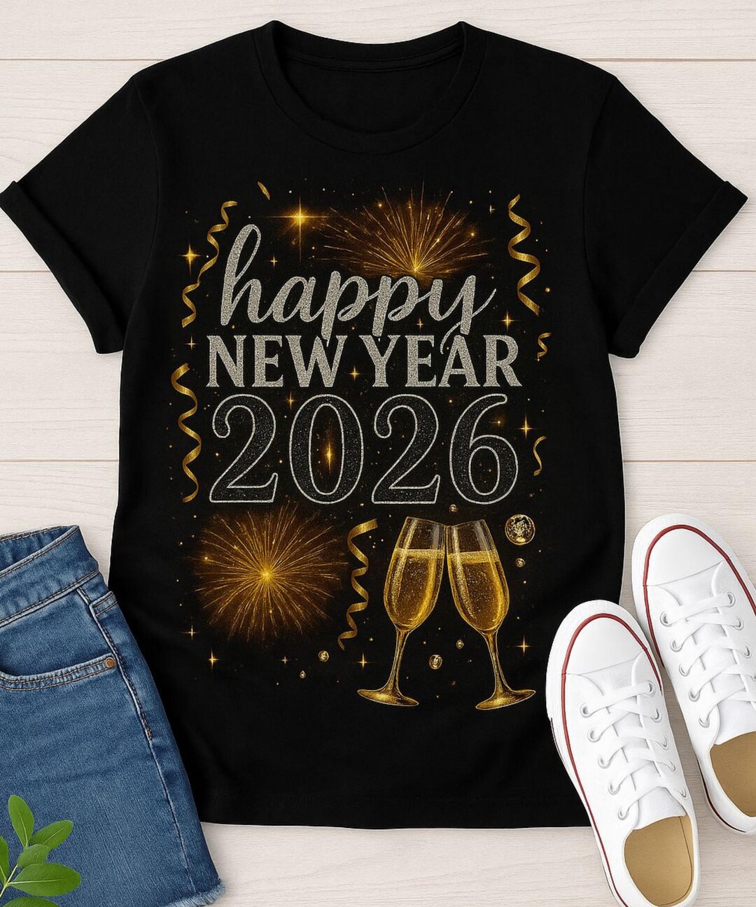 Happy New Year 2026 Shirt • New Year Gift 2026 • Sparkle Fireworks Tee ...