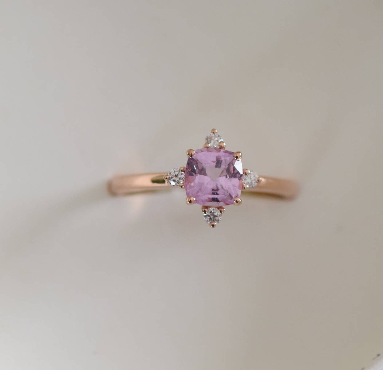 Raspberry Sapphire Engagement Ring. Promise Ring. Cushion - Etsy Canada