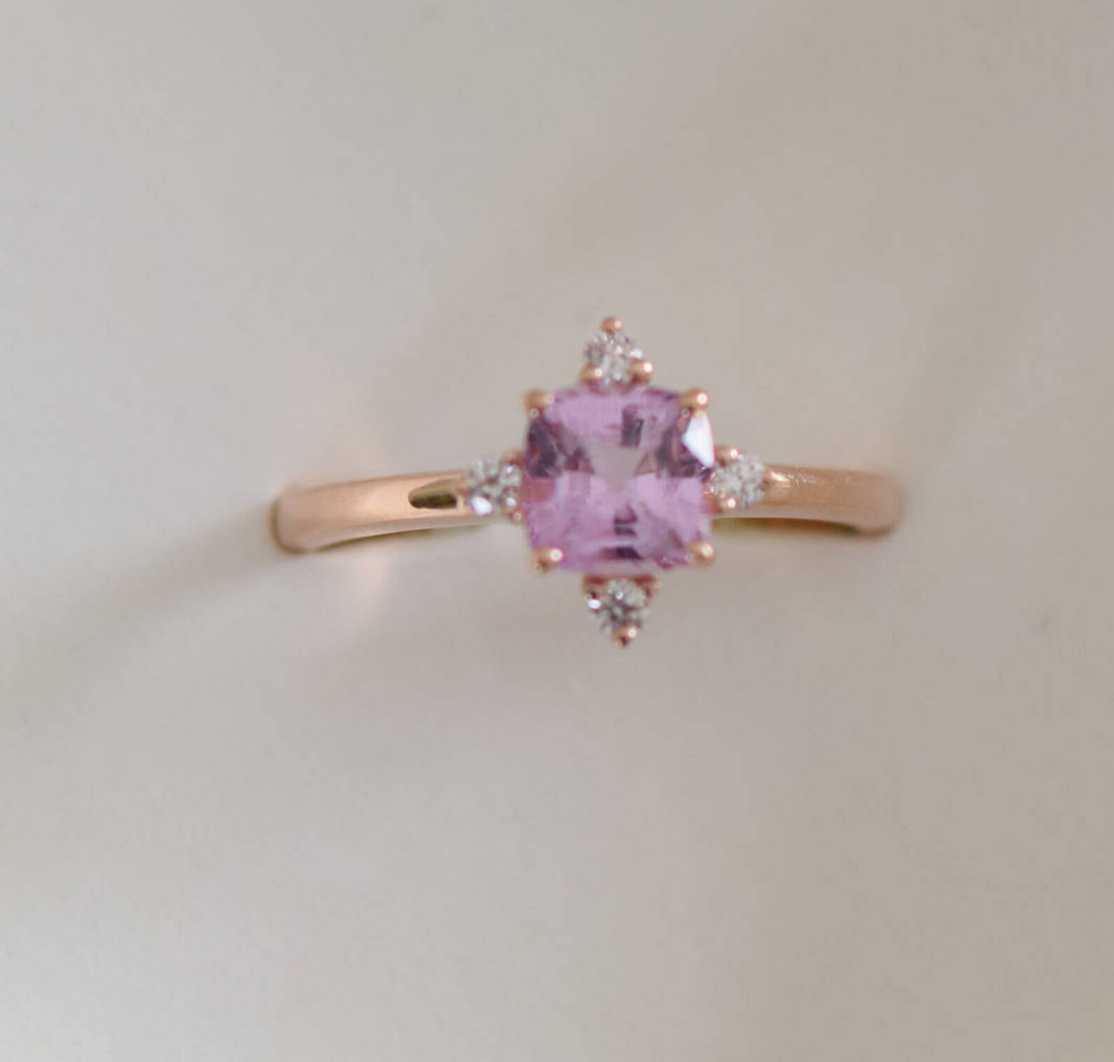 Raspberry Sapphire Engagement Ring. Promise Ring. Cushion - Etsy Canada