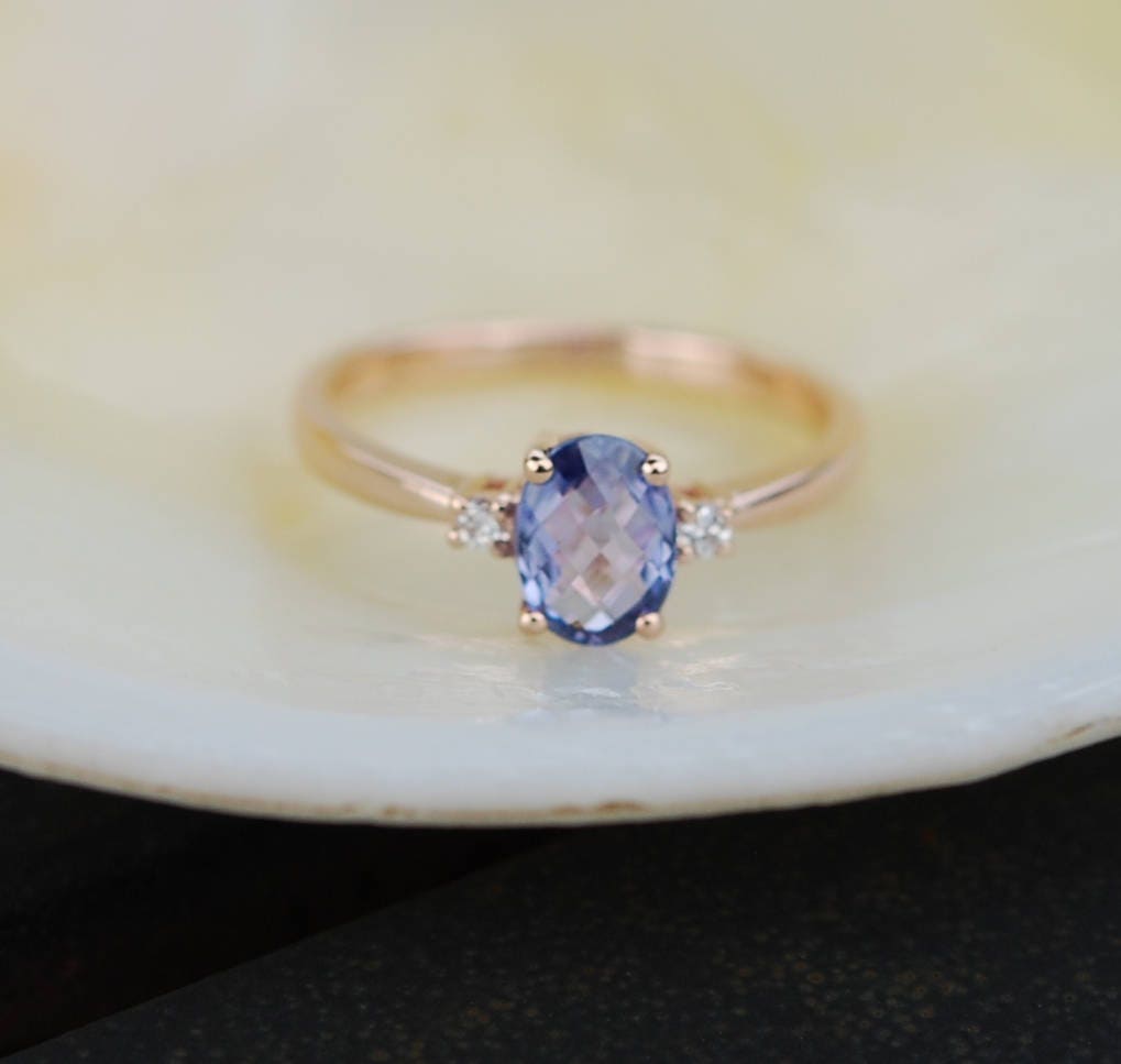 Lavender sapphire engagement ring. Promise ring. Oval | Etsy