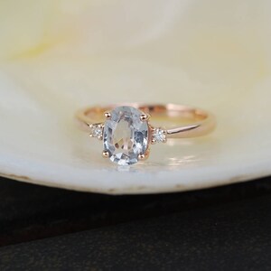 Ice Blue Sapphire Engagement Ring. Promise Ring. Oval Engagement Ring ...