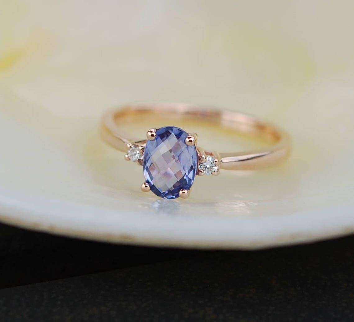 Lavender Sapphire Engagement Ring. Promise Ring. Oval - Etsy