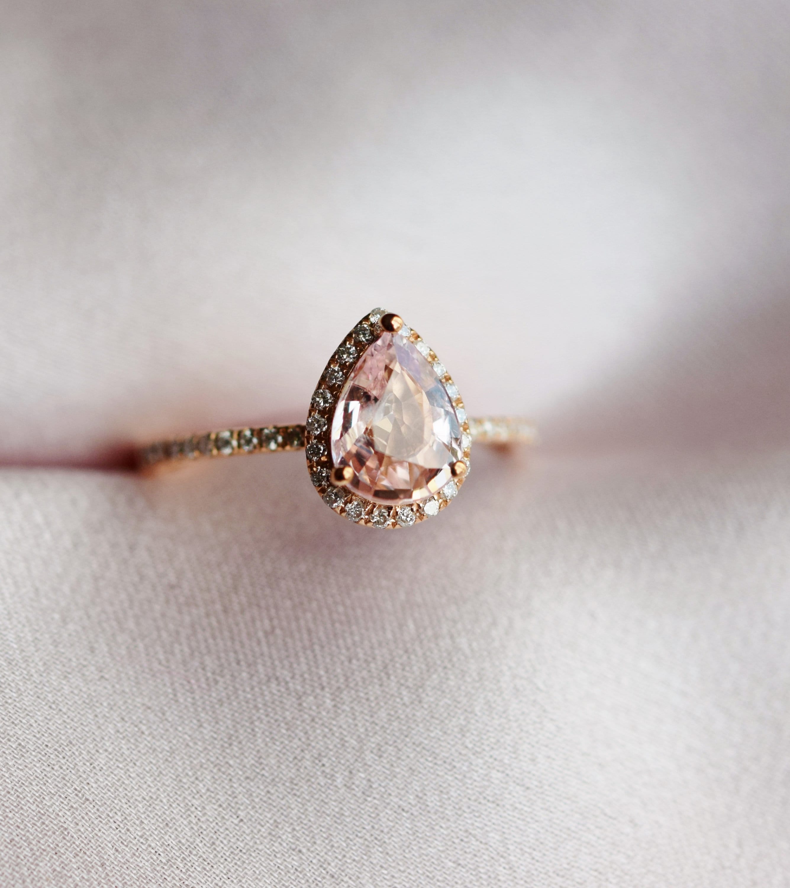 Pear Engagement Ring Promise Ring Engagement Ring Champagne - Etsy