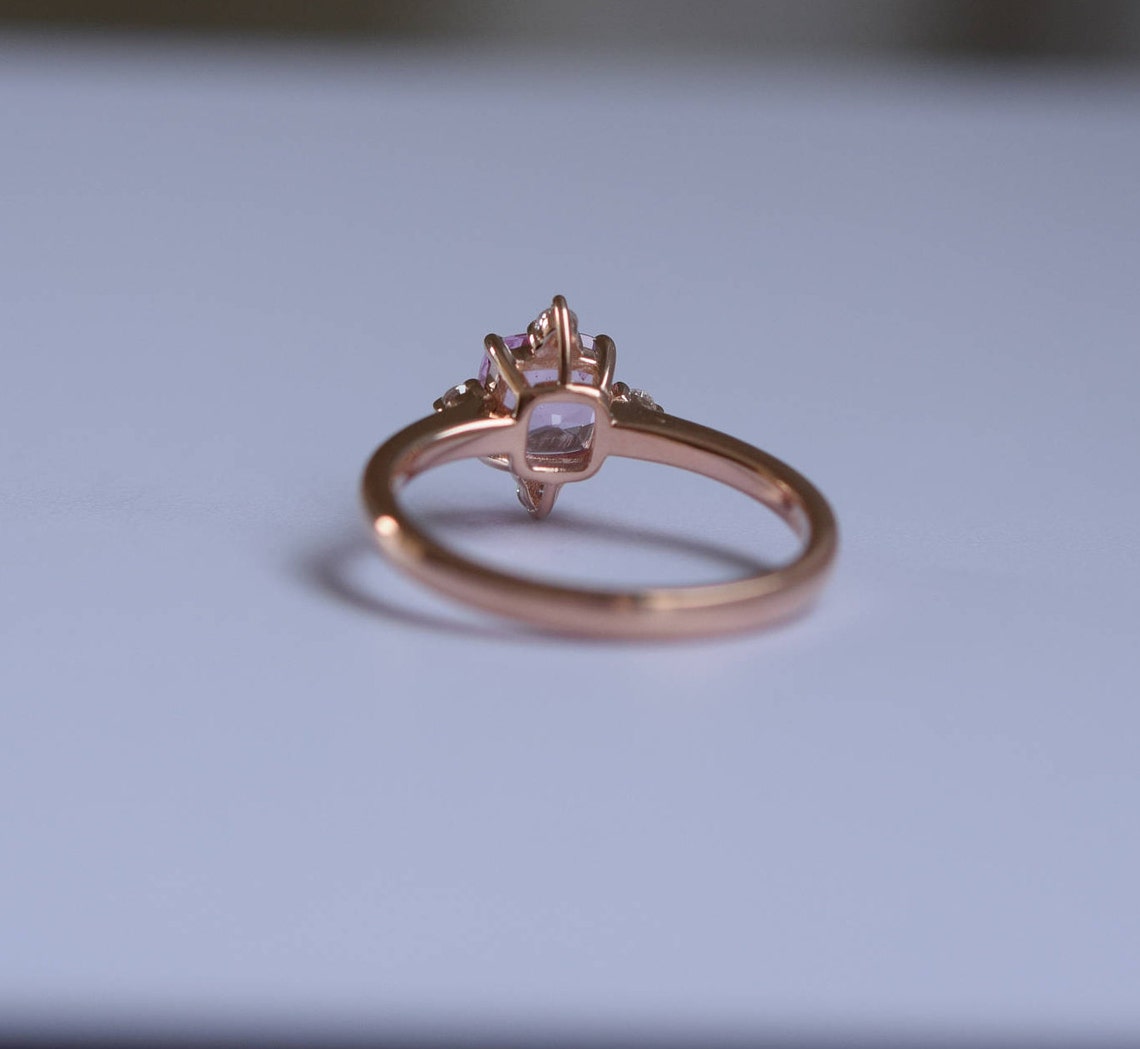 Raspberry Sapphire Engagement Ring. Promise Ring. Cushion - Etsy Canada