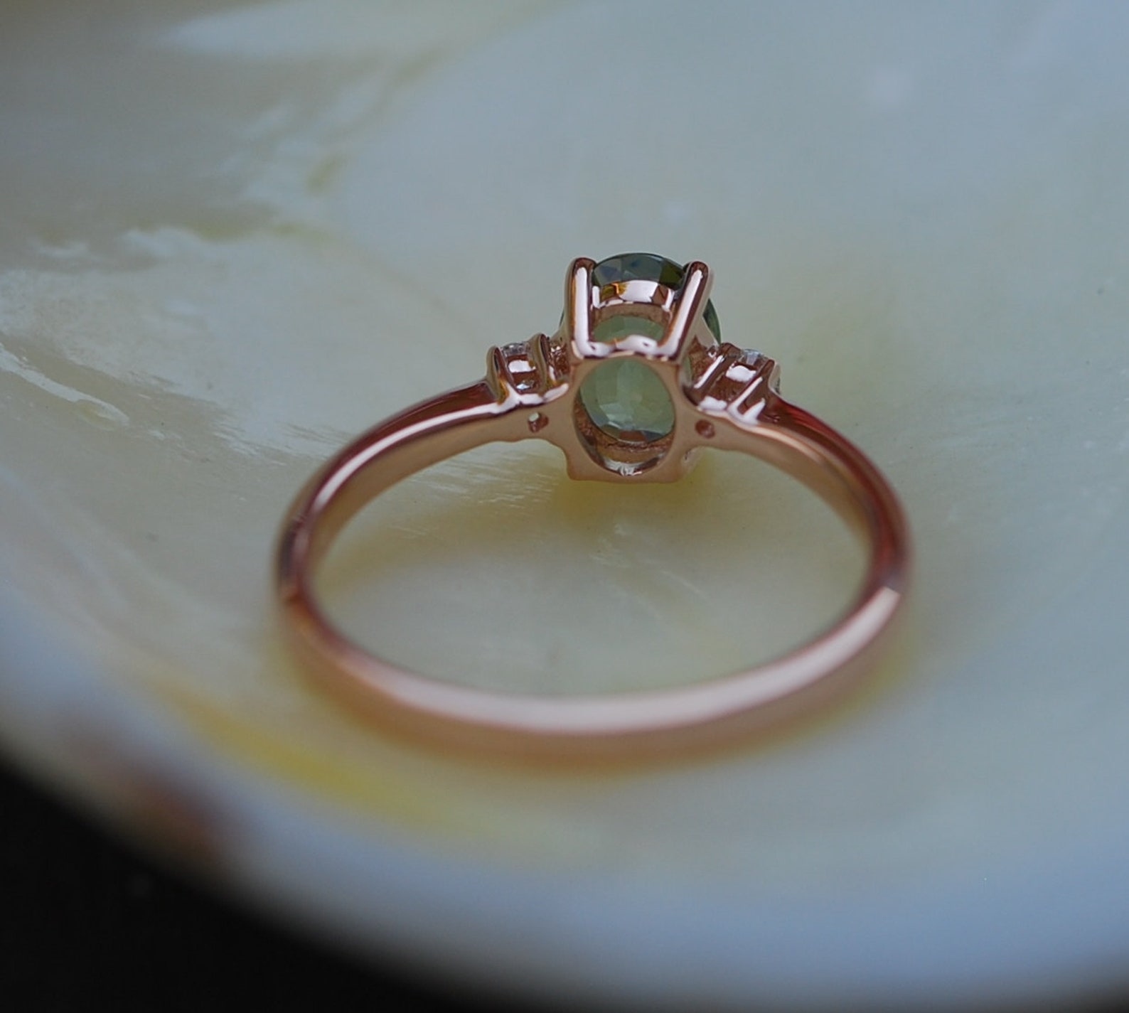 Green Sapphire Engagement Ring. Promise Ring. Cushion - Etsy