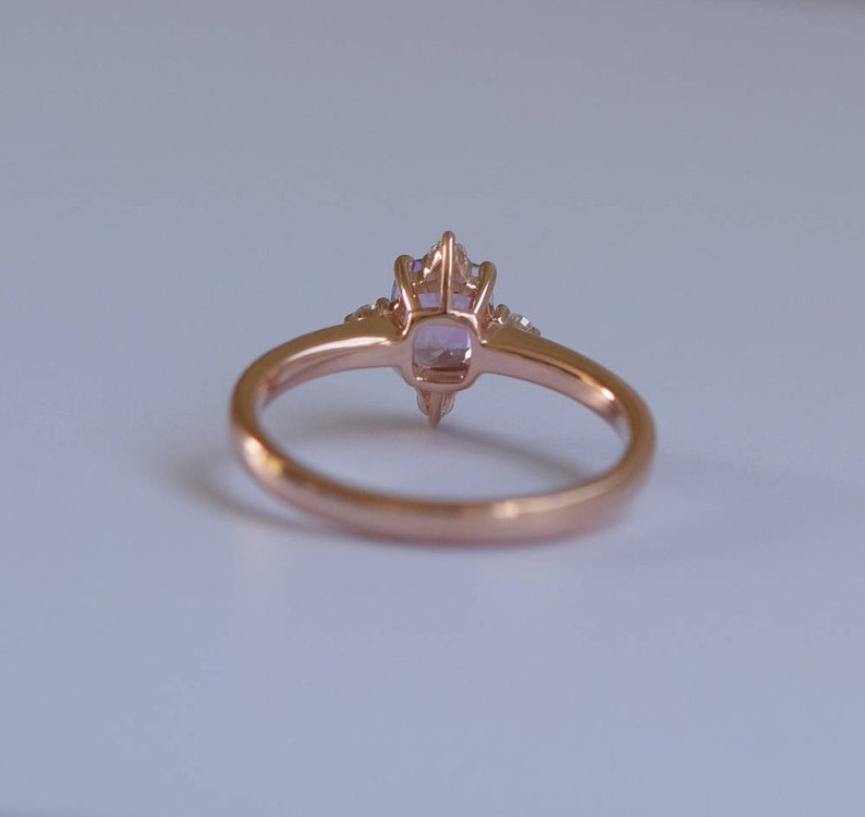 Raspberry Sapphire Engagement Ring. Promise Ring. Cushion Engagement ...