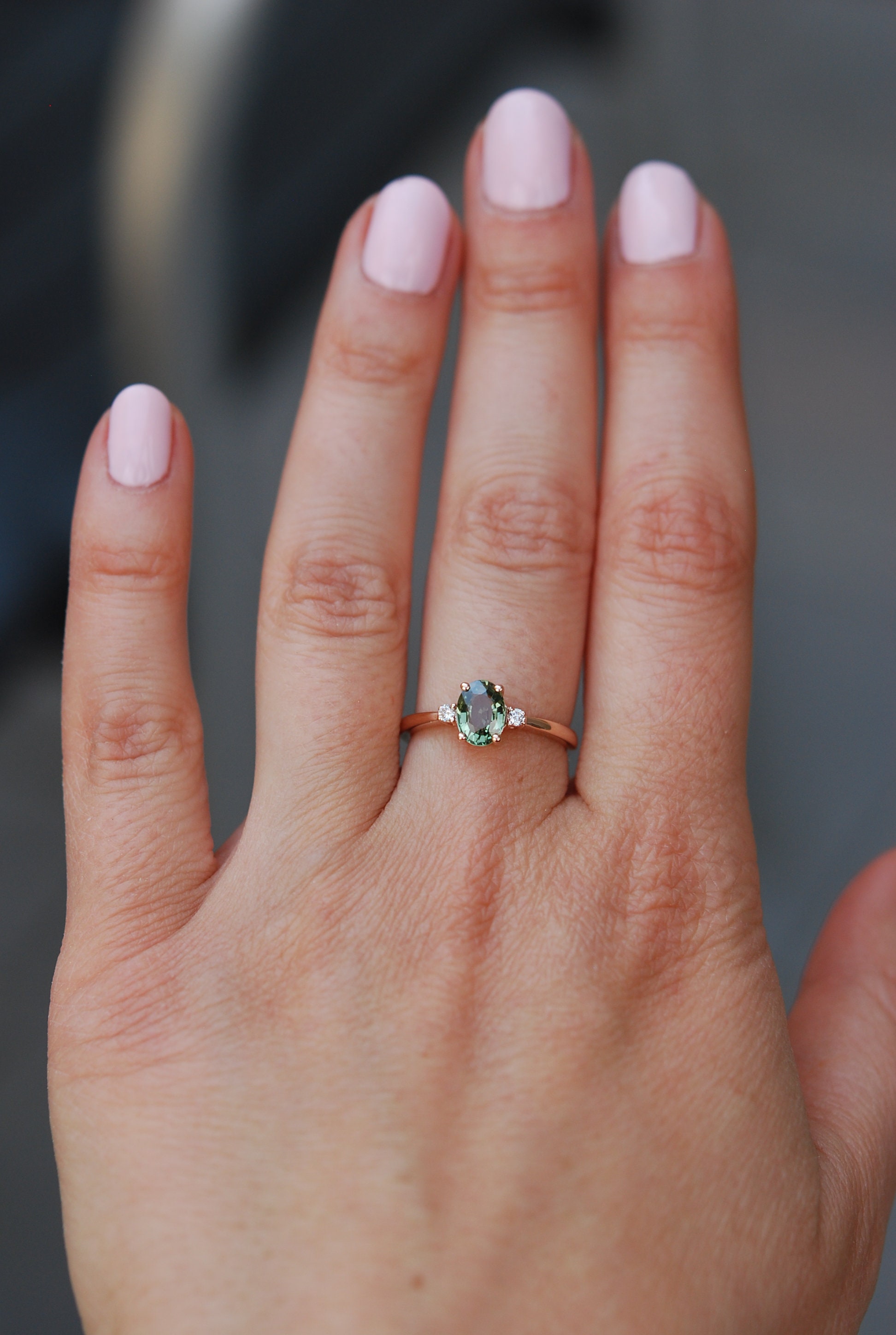 Green Sapphire Engagement Ring. Promise Ring. Cushion - Etsy