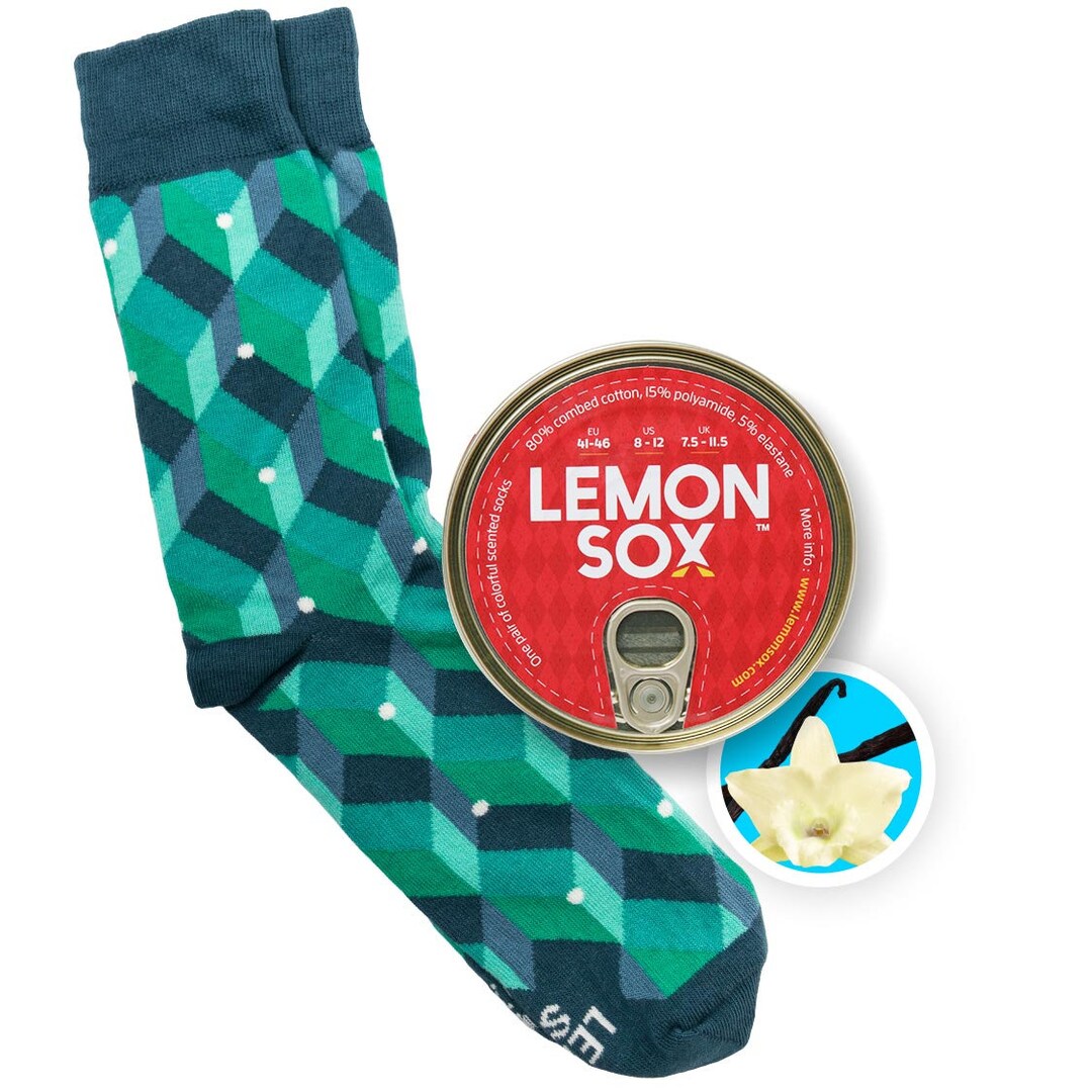 Green Dot Cube / Vanilla, Scented and Canned Socks, Mens Socks ...