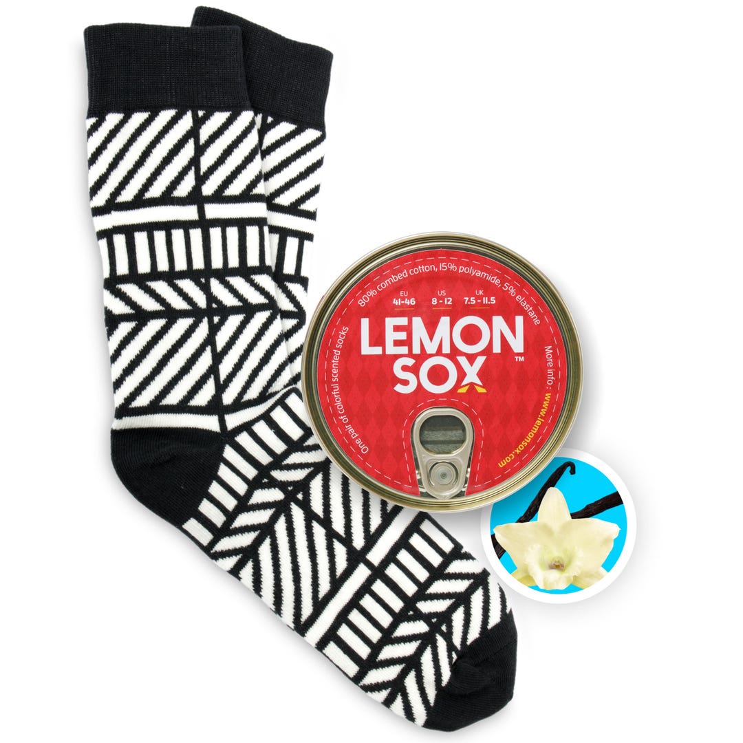 Monochrome / Vanilla, Scented and Canned Socks, Mens Socks, Colorful ...