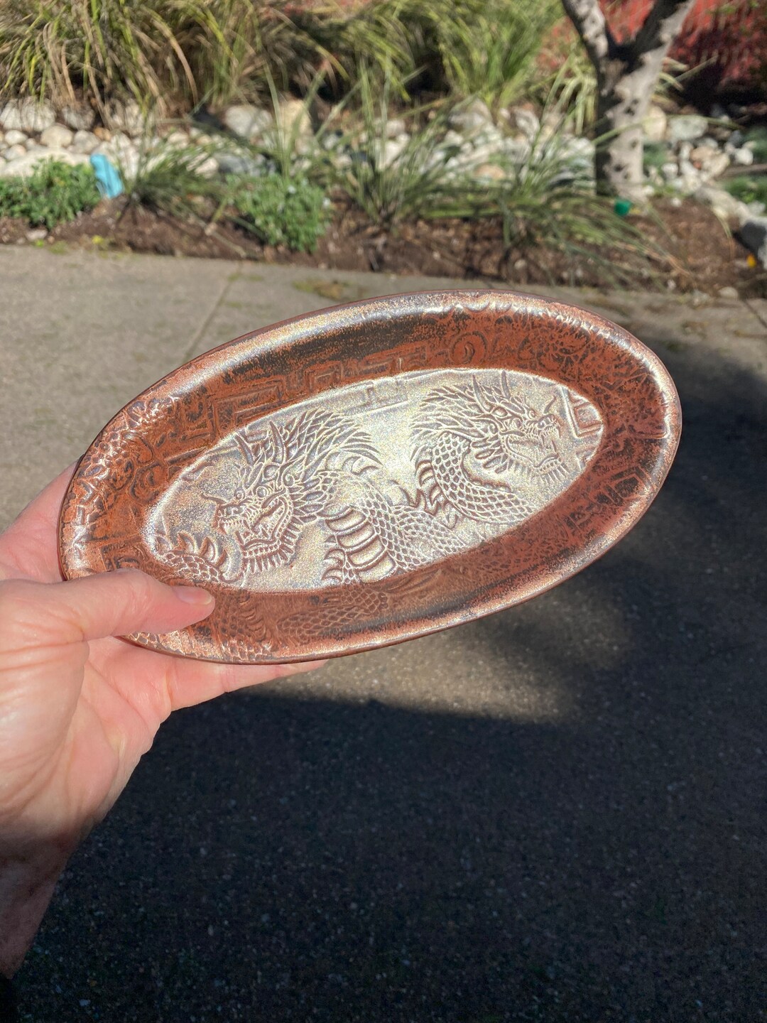 One Oval Dragon Imprinted Snack Tray - Etsy