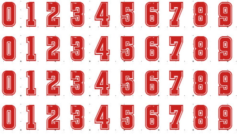Jersey Numbers Waterslide Nail Decals Red - Etsy