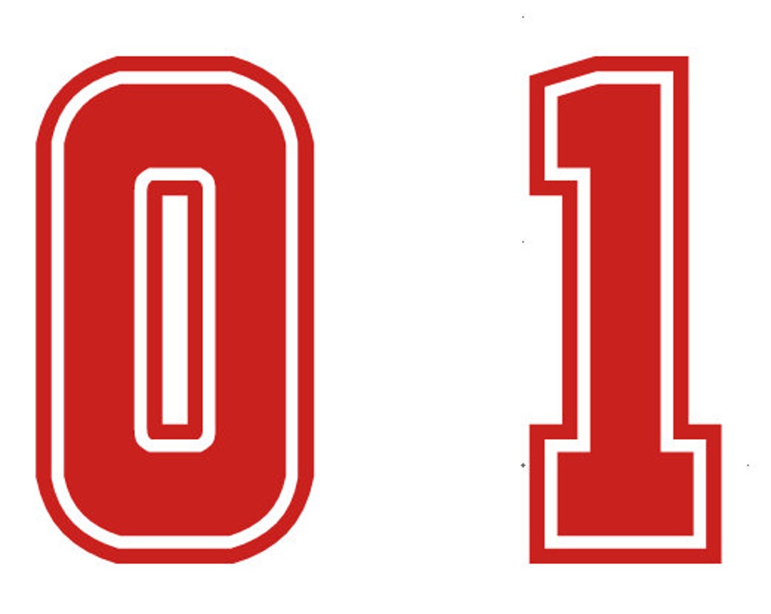 Jersey Numbers Waterslide Nail Decals Red - Etsy