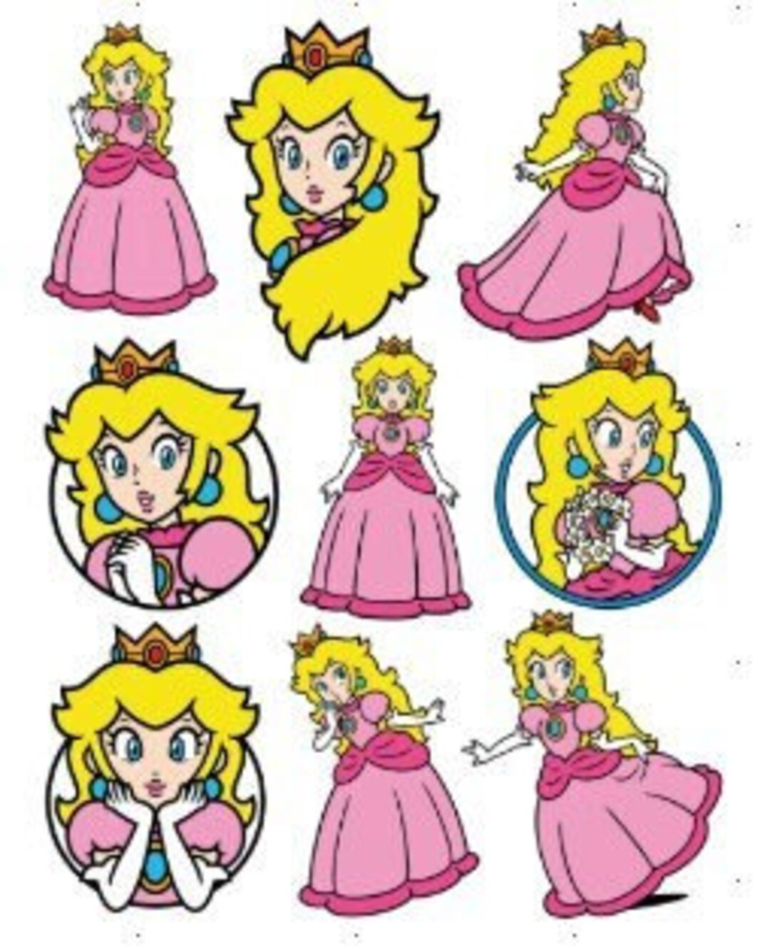 Pink Princess Video Game Nail Decals - Etsy