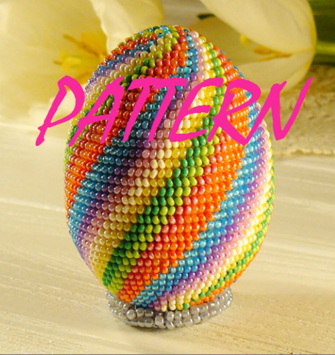 Pattern, Easter Egg Beaded With, Wooden Easter Eggs,exclusive Easter ...