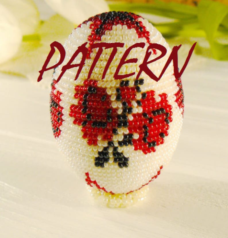 Pattern Easter Egg Beaded With Wooden Easter Eggsexclusive - Etsy