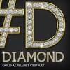 Red Gold Glitter Varsity Alphabet Clip Art, Sport College Style ...