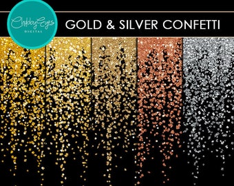 Chunky Mix Glitter Confetti Borders Digital Glitter Clip Art | Etsy