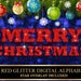 Christmas Red Glitter Digital Alphabet, Numbers, Punctuation Clip Art ...