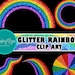 Glitter Rainbow Clip Art Colorful Rainbow Glitter (Download Now) - Etsy